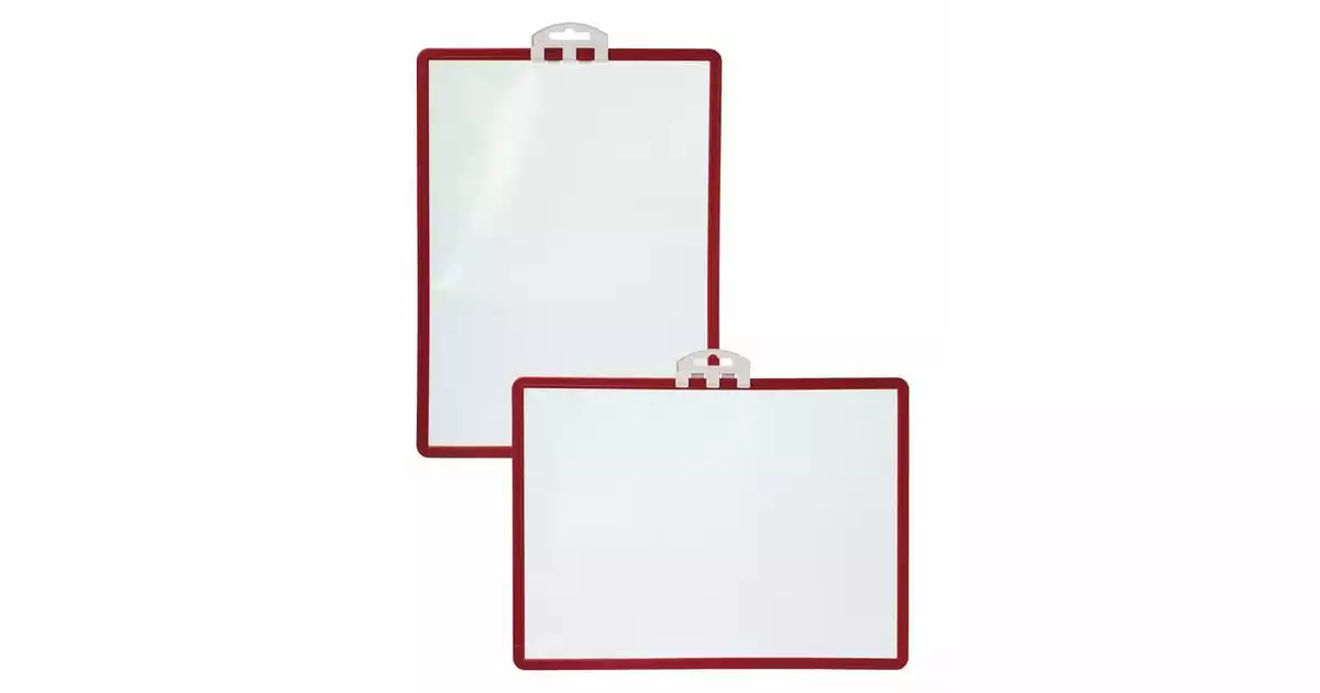 Tablica A4 SHERPA ramka informacyjna z zaczepem czerwona